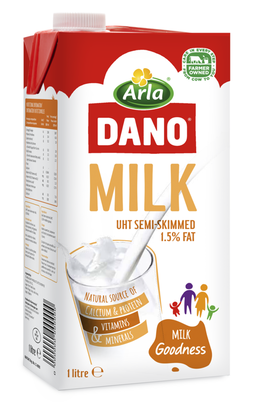 Arla Dano® Semi Skimmed UHT Milk (1.5%) 1 L | Arla Food Inc.